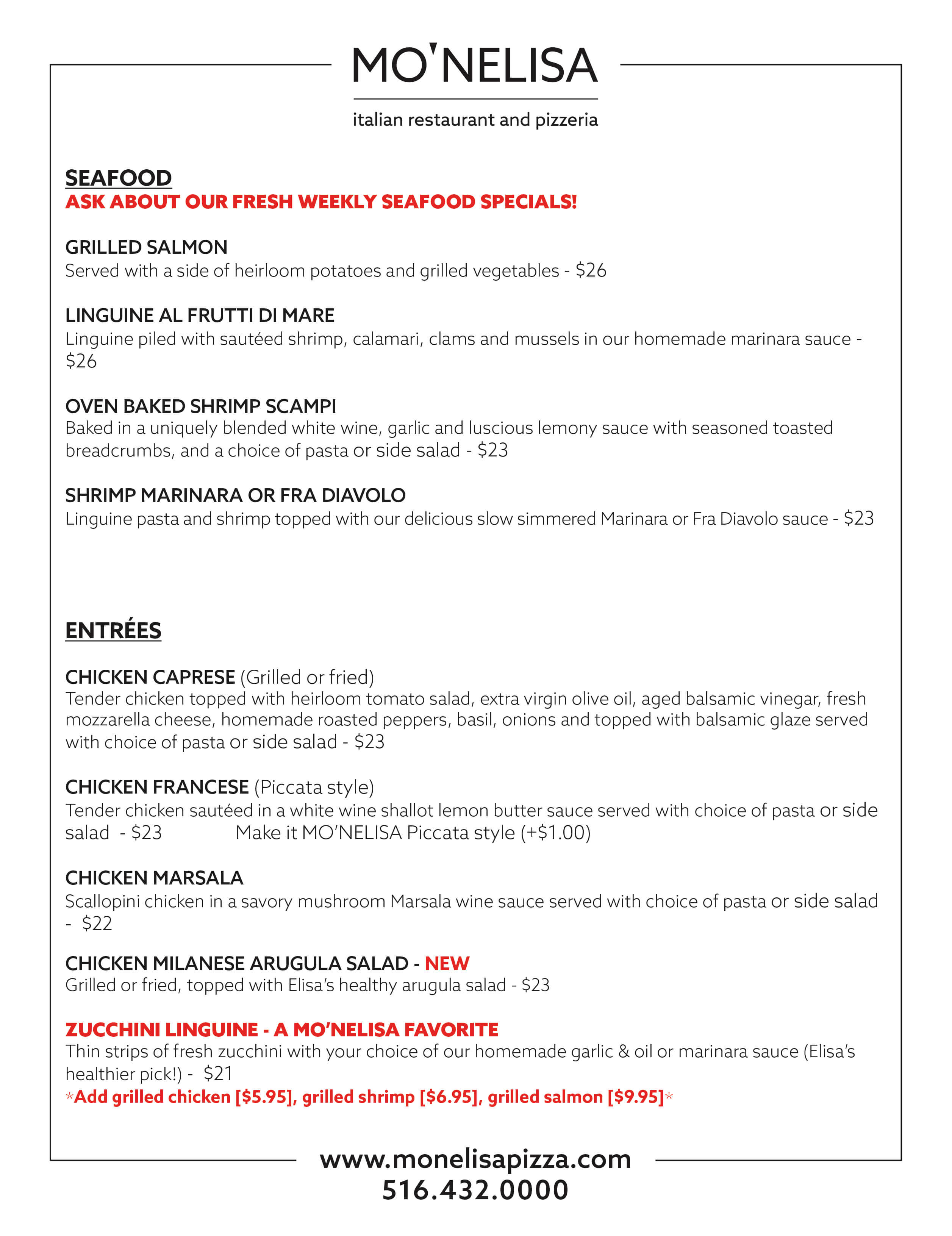 Menu - MO'NELISA